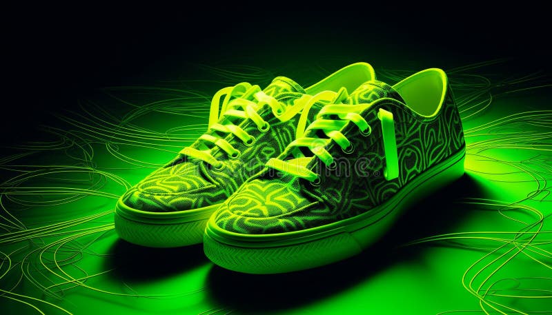 Green Sports Shoe in Motion, Perfect for Modern Athletes Training ...