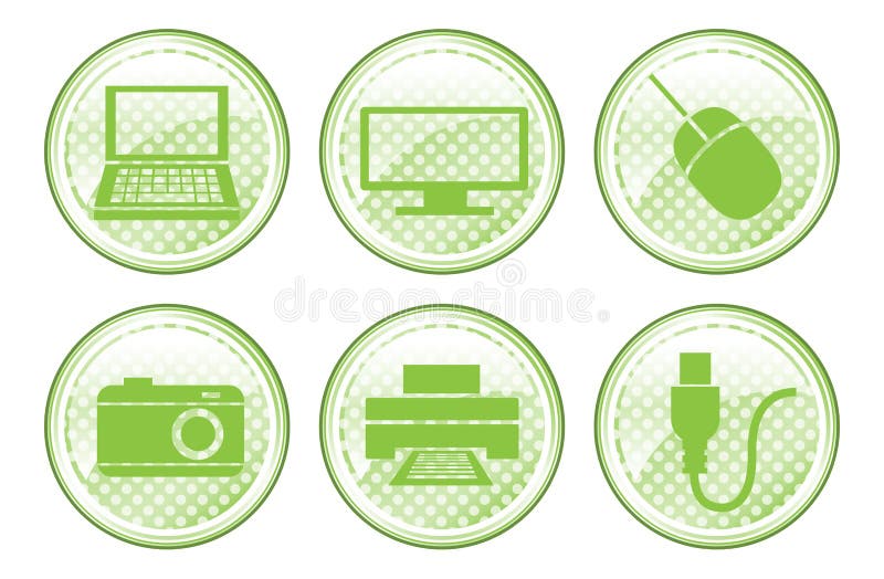 Green Spotted Device Buttons Stock Vector - Illustration of click ...