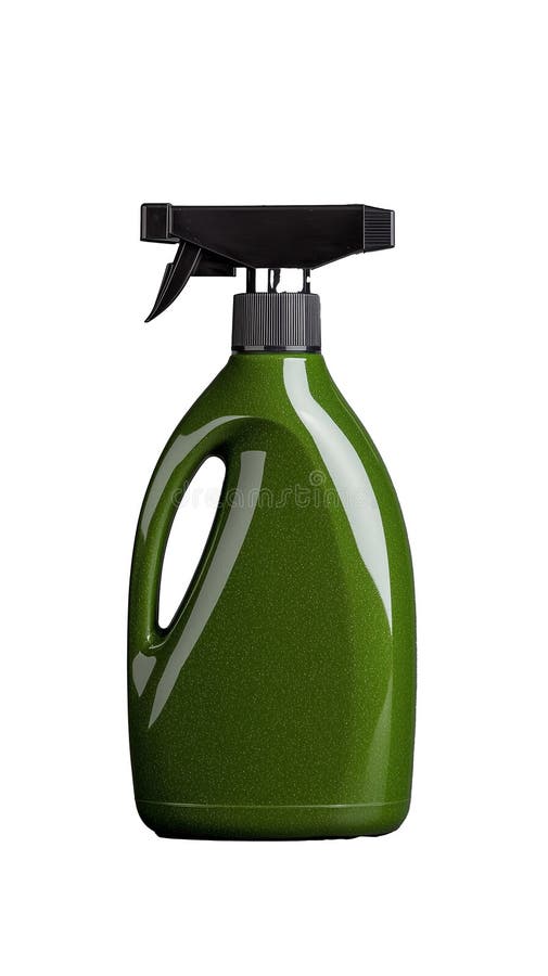 Green Spray Bottle with Black Trigger for Cleaning Purposes on ...
