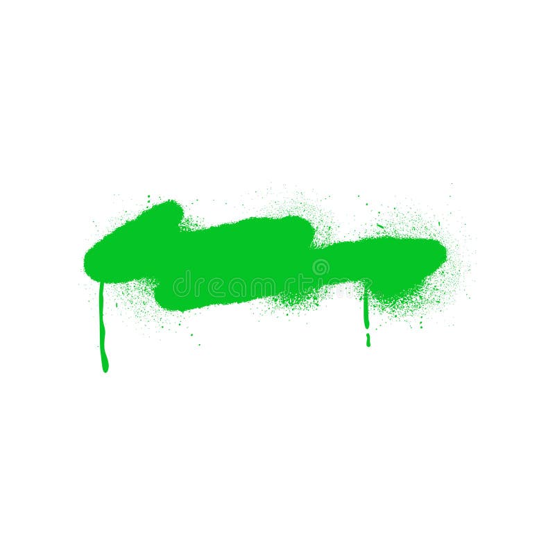 Green Spray Paint with Ink Splatters and Dripping Effect, Vector ...