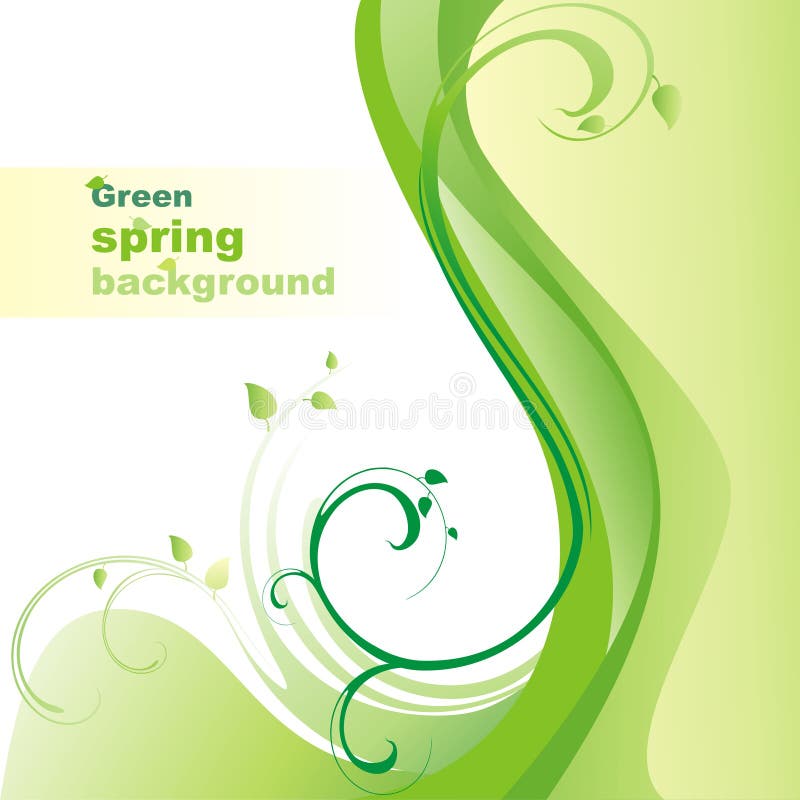 Green spring background. stock vector. Illustration of artwork - 9219513