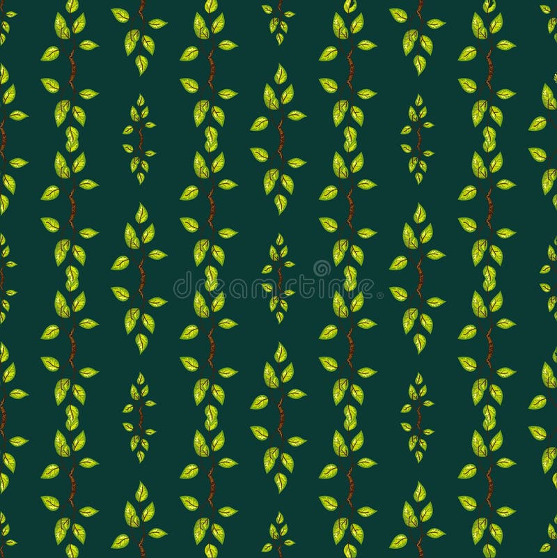 Green Spring Floral Seamless Pattern Background Vector Illustrat Stock ...