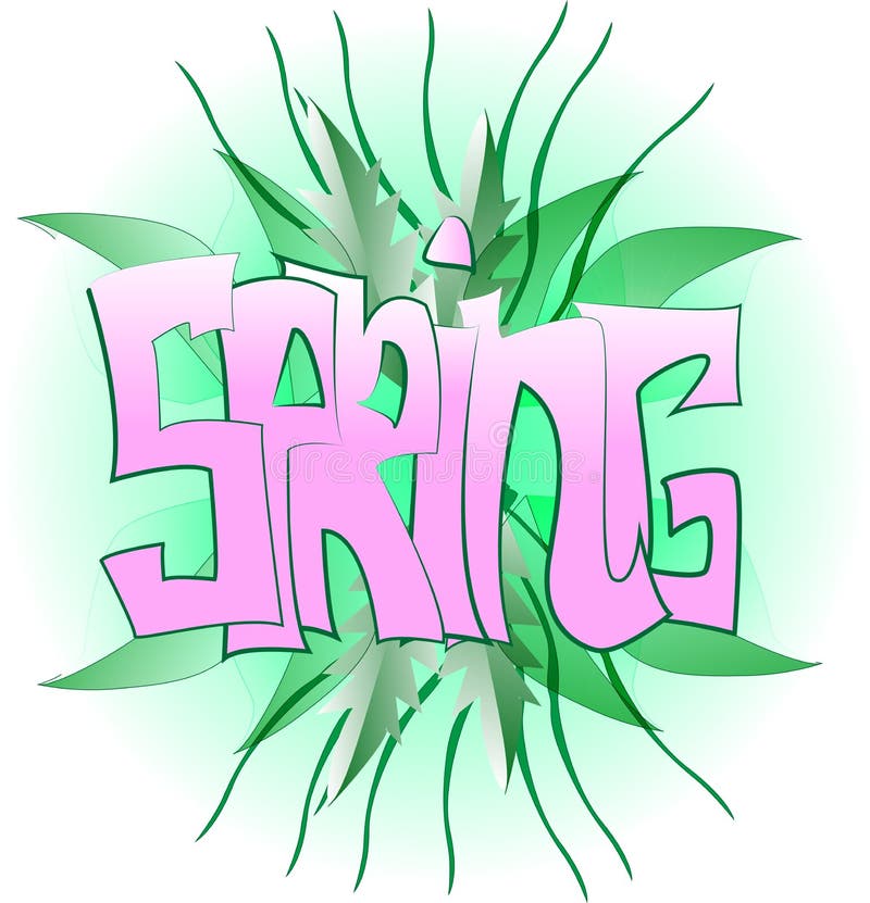 Green Spring Graffiti stock vector. Illustration of sign - 122283856