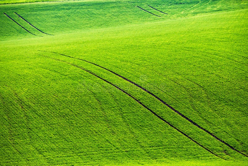 Rolling Spring Fields. Arable Lands in Czech Moravia Stock Image ...