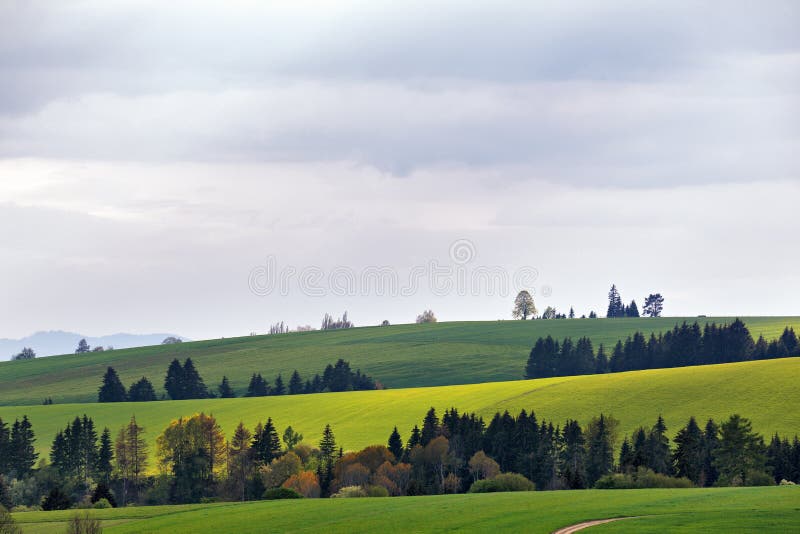 Green Spring Hills of Slovakia. May Countryside Stock Image - Image of ...