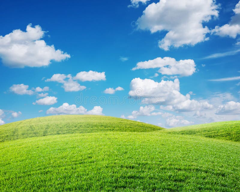 Green spring landscape stock image. Image of clouds, scenic - 68159473