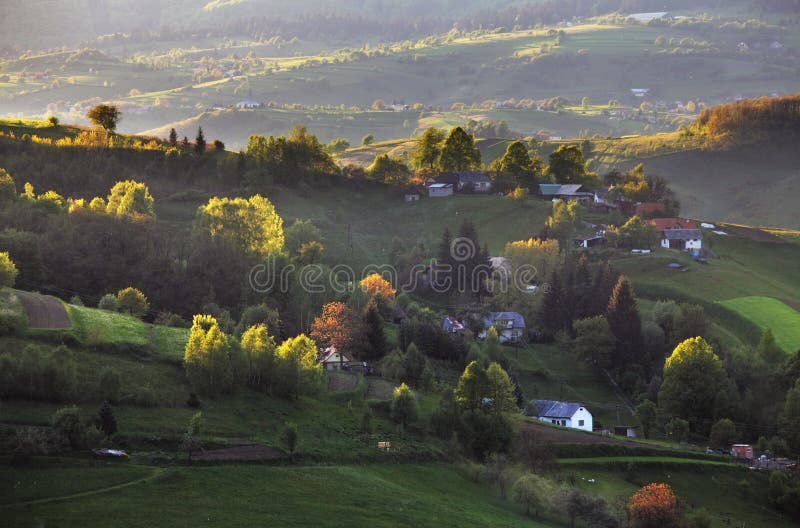 Green Spring Rural Hill Landscape, Slovakia Stock Image - Image of ...