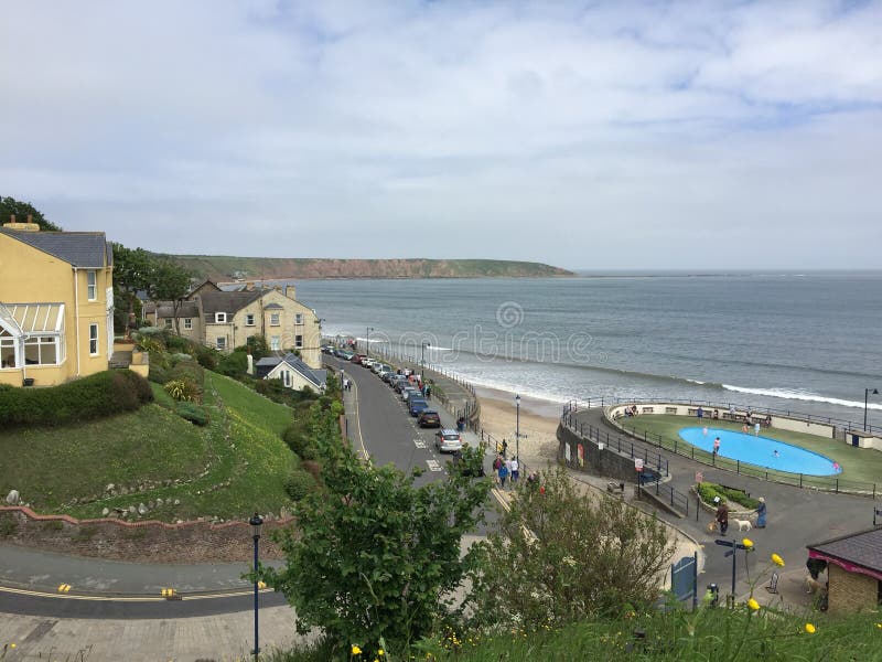Filey Bay Beach on Yorkshire Coast Near Reighton Gap Stock Image ...