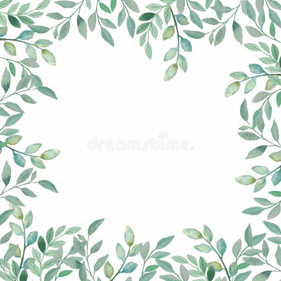Green Springtime Leaves Background. Spring Tree Leaves Frame Stock ...