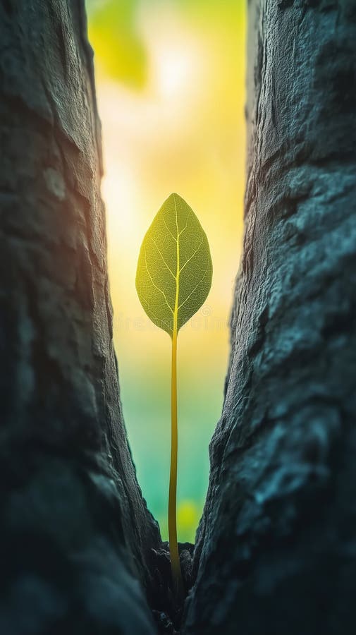 Green Sprout Emerges Tree Trunks Vibrant Natural Setting Stock Photos ...