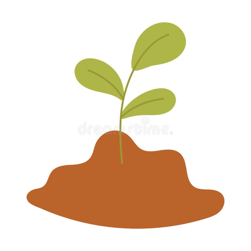 Green Sprout Sprouting from the Ground. Vector Illustration Stock ...