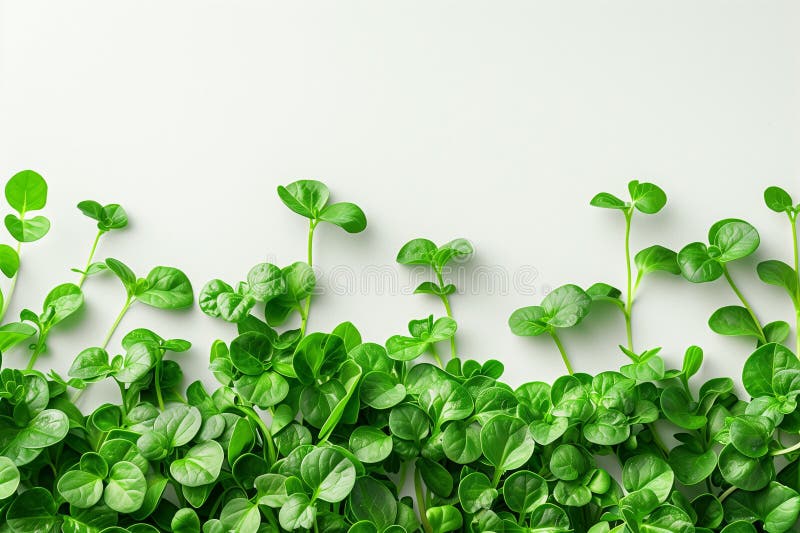 Green Sprouts Scattered on White Surface Stock Photo - Image of ...