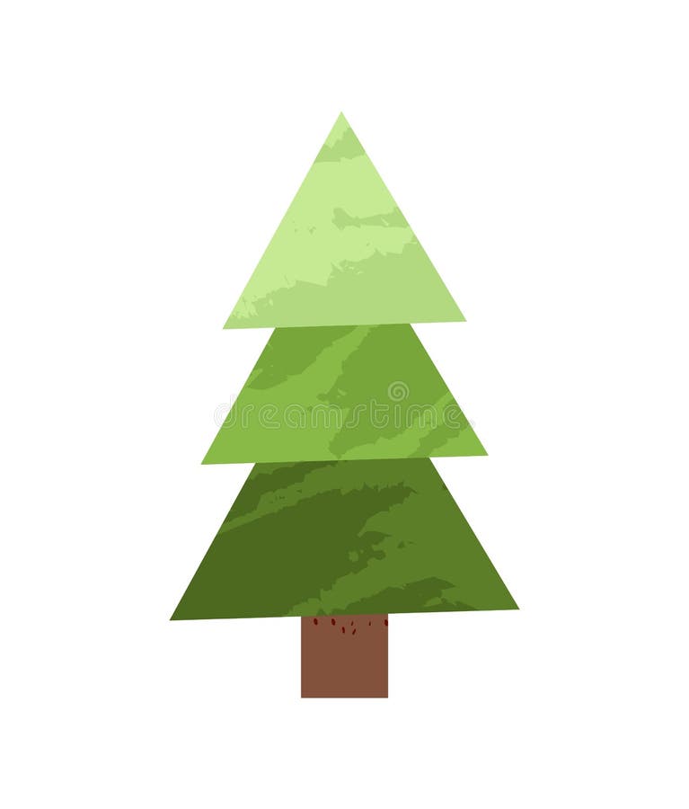 Green Spruce Tree Made of Simple Triangles Design Stock Vector ...