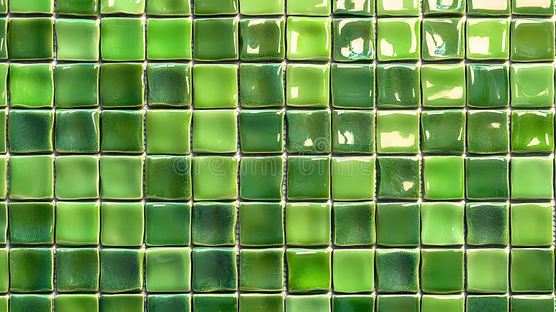 Green Square Ceramic Tiles Creating Repeating Pattern on Wall Stock ...
