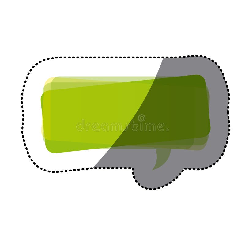 Green Square Chat Bubble Icon Stock Illustration - Illustration of ...