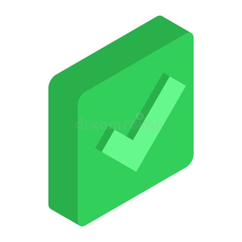 Green Square Element Icon, Isometric 3d Style Stock Vector ...