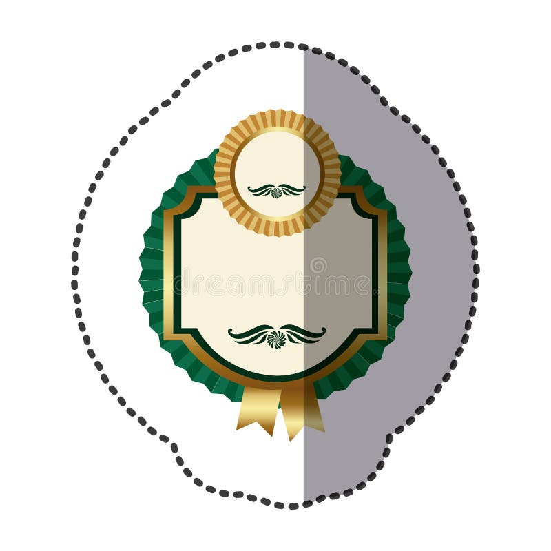 Green Square Emblem with Ribbon Icon Stock Illustration - Illustration ...