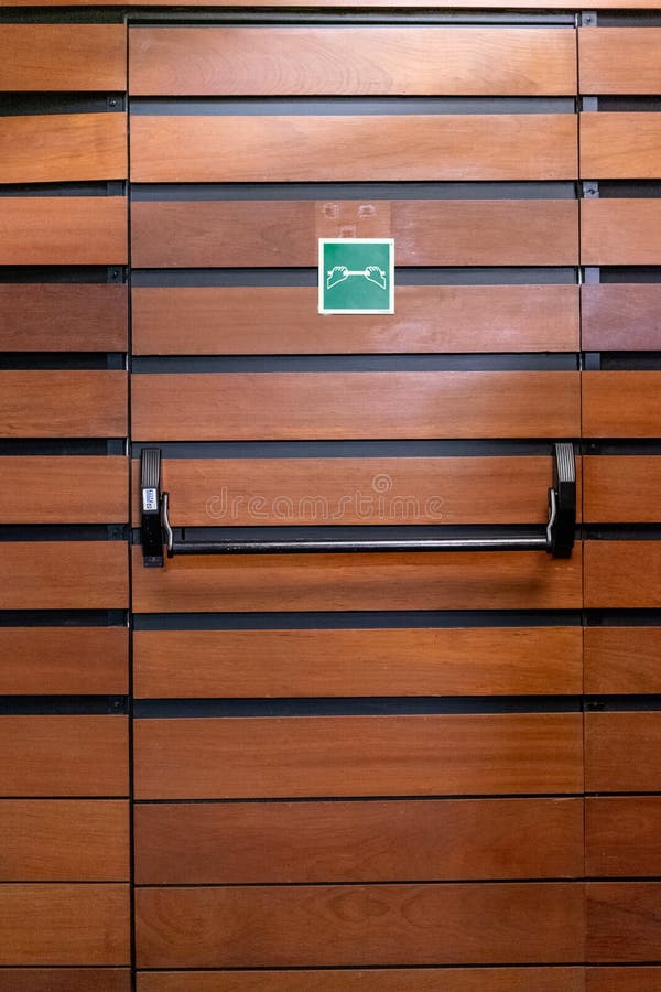 Green Square Format Security Door Opening Signage. Stock Photo - Image ...