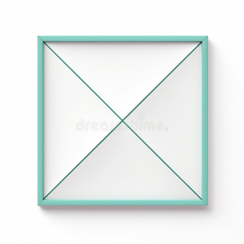 Green Square Frame on White Background: Minimalist Quadrilateral Design ...