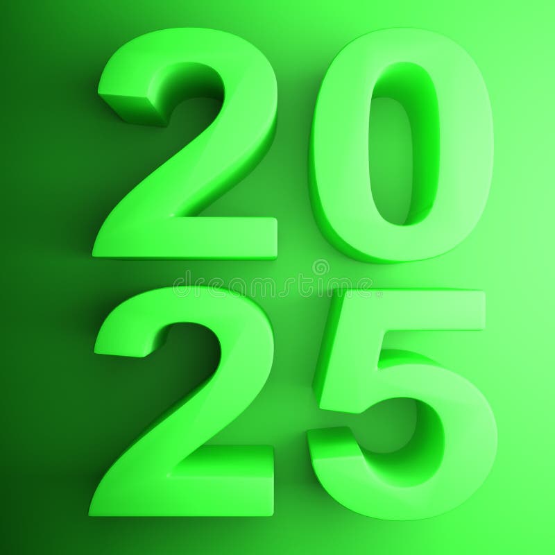 2025 Green Square Icon - 3D Rendering Illustration Stock Illustration ...