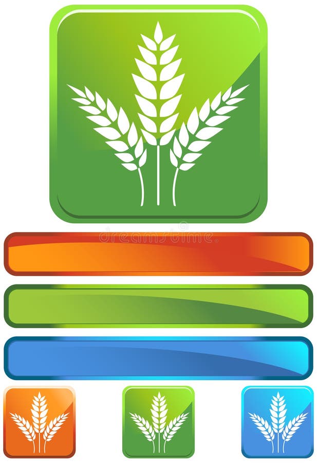Green Square Icon - Grain stock vector. Illustration of icon - 10255534