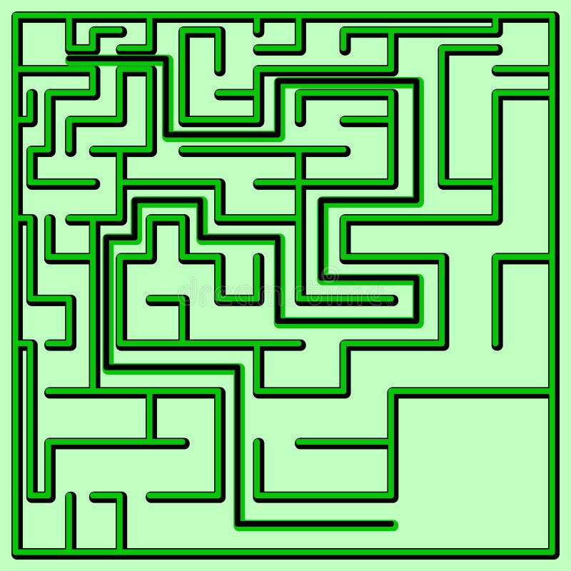 Green Square Maze15x15 with Help Stock Vector - Illustration of pastime ...