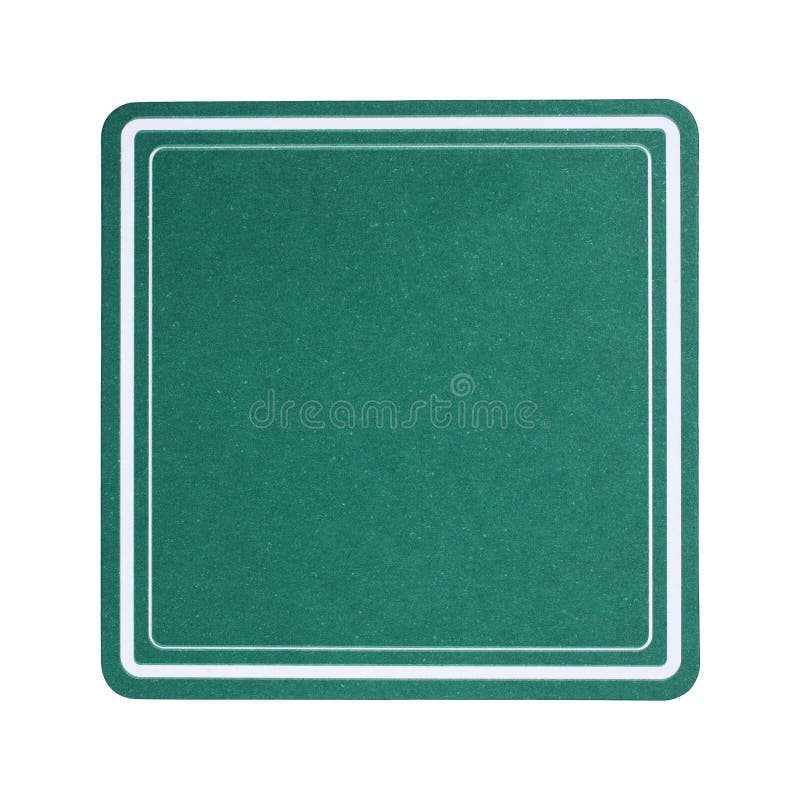 Green Square Paper Coaster Isolated on White Stock Photo - Image of ...