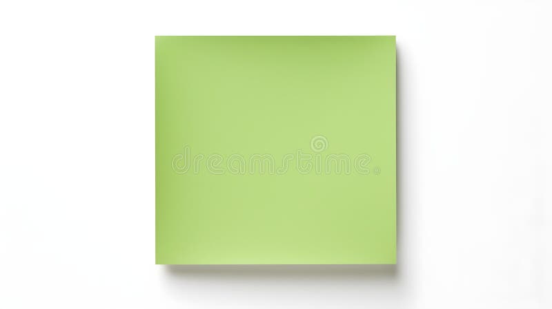 Green Square Paper Note on a White Background. Brainstorming Template ...