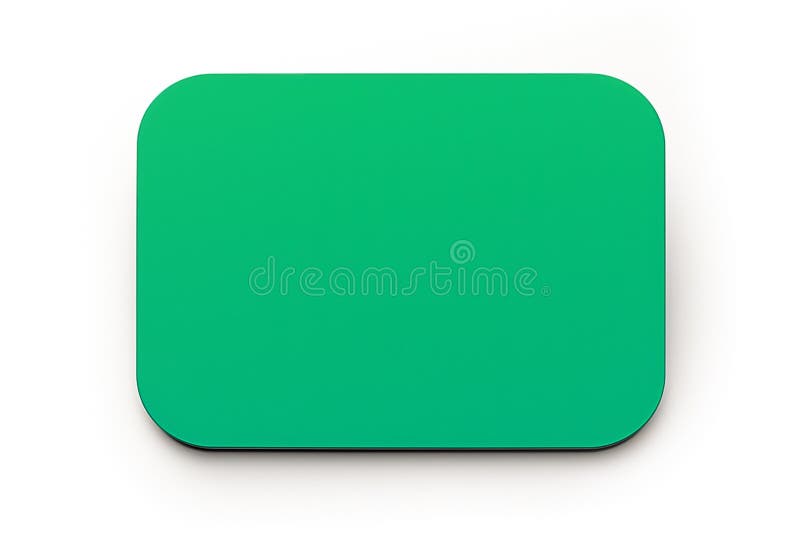 A Green Square Shaped Coaster with a White Background Stock ...