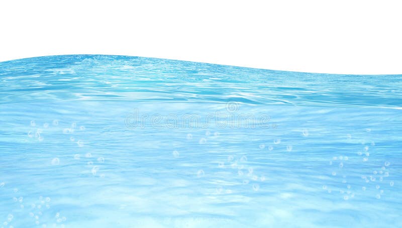 Side View Surface of Blue Water in Swimming Pool with White Background ...