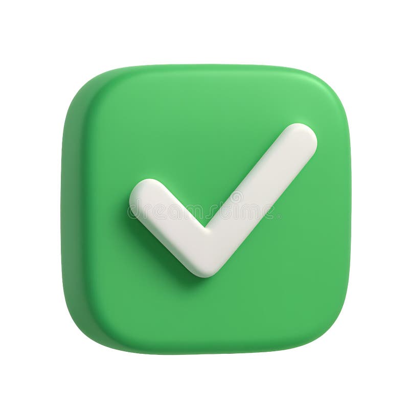Green Square with White Checkmark Stock Photo - Illustration of mark ...