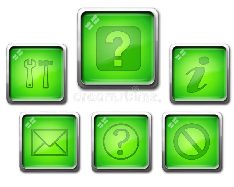 Green icon set stock illustration. Illustration of color - 36770044