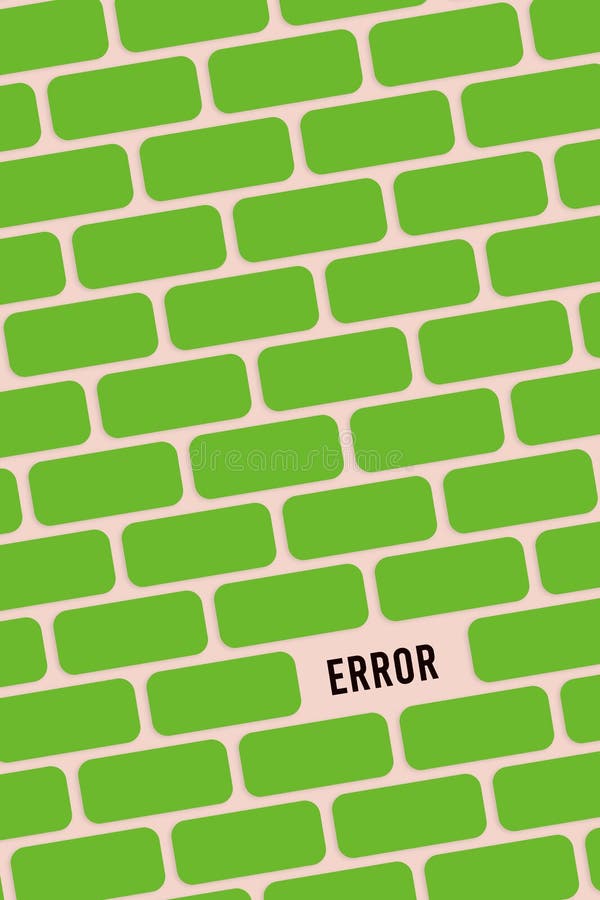 Green Squares with One Error Word Isolated White Background Stock ...