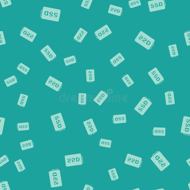 Green SSD Card Icon Isolated Seamless Pattern on Green Background ...