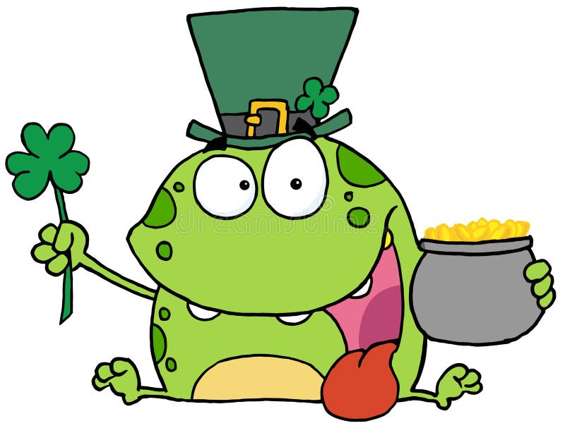 Green St Patricks Day Leprechaun Frog Wearing a Ha Stock Vector ...
