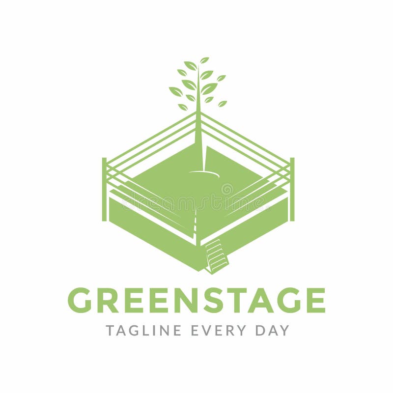 Green Stage Logo Design Template Stock Illustration - Illustration of ...