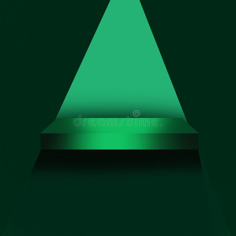 Minimalist Green Spotlight Stage Background Stock Illustration ...
