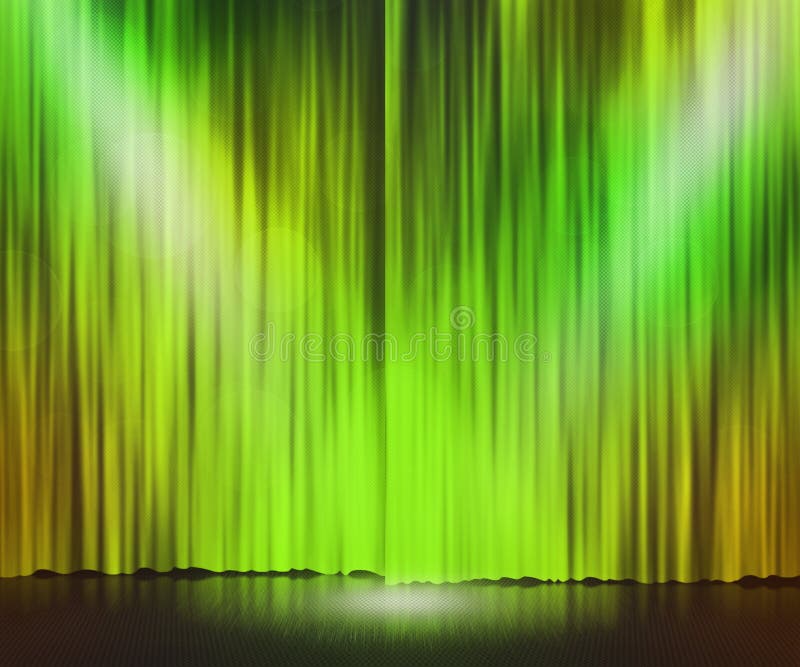 Green Show Room Spotlights Stage Background Stock Illustration ...