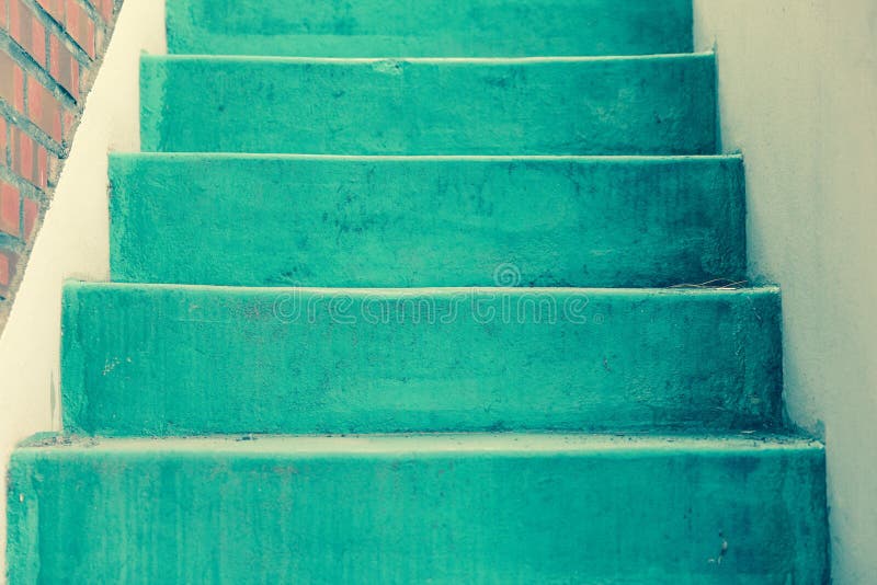 Green stair stock image. Image of green, stair, wood - 94487427