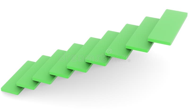 Green Staircase with Steps in the Wall Stock Illustration ...