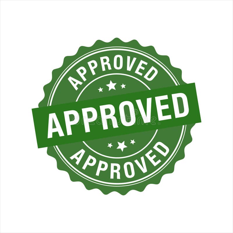 Green Approved Stamp Icon for Document Verification Stock Illustration ...