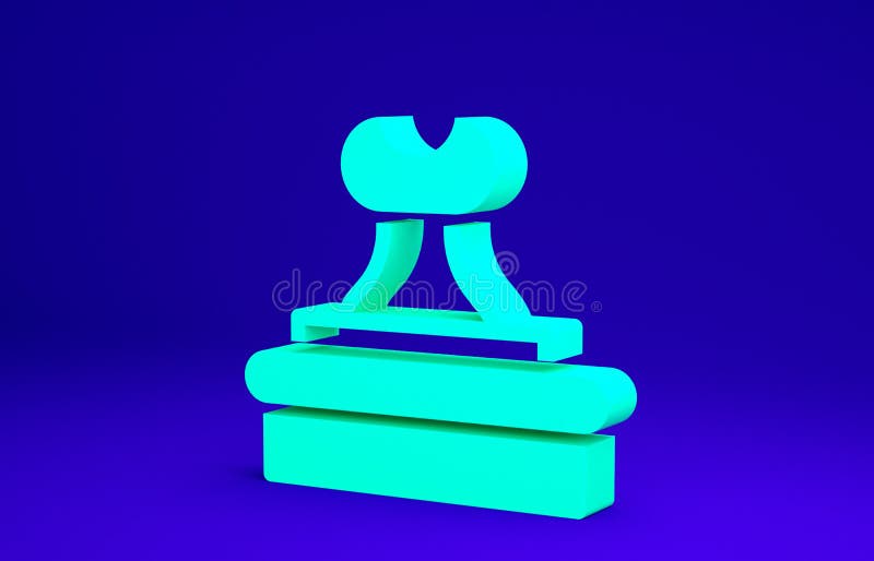 Green Stamp Icon Isolated on Blue Background. Minimalism Concept Stock ...