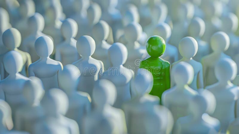 The Green Standout Figure.AI Generated Image Stock Image - Image of strength, green: 382541805