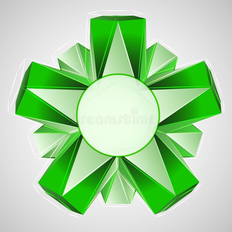 Green Star Composition with Circle Frame Stock Illustration ...