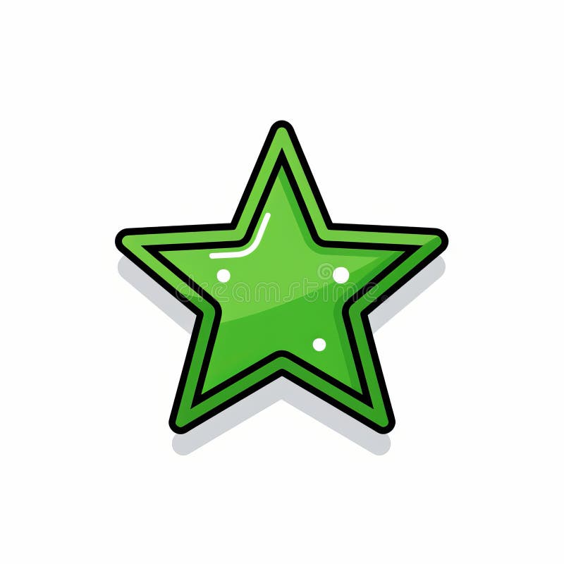 A Green Star Icon on a White Background Stock Photo - Image of vector ...