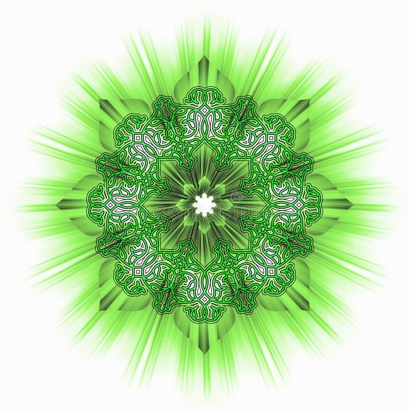 Green star ornamental tile stock illustration. Illustration of ...