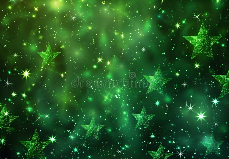 Green Starry Night Abstract Background Stock Illustration ...
