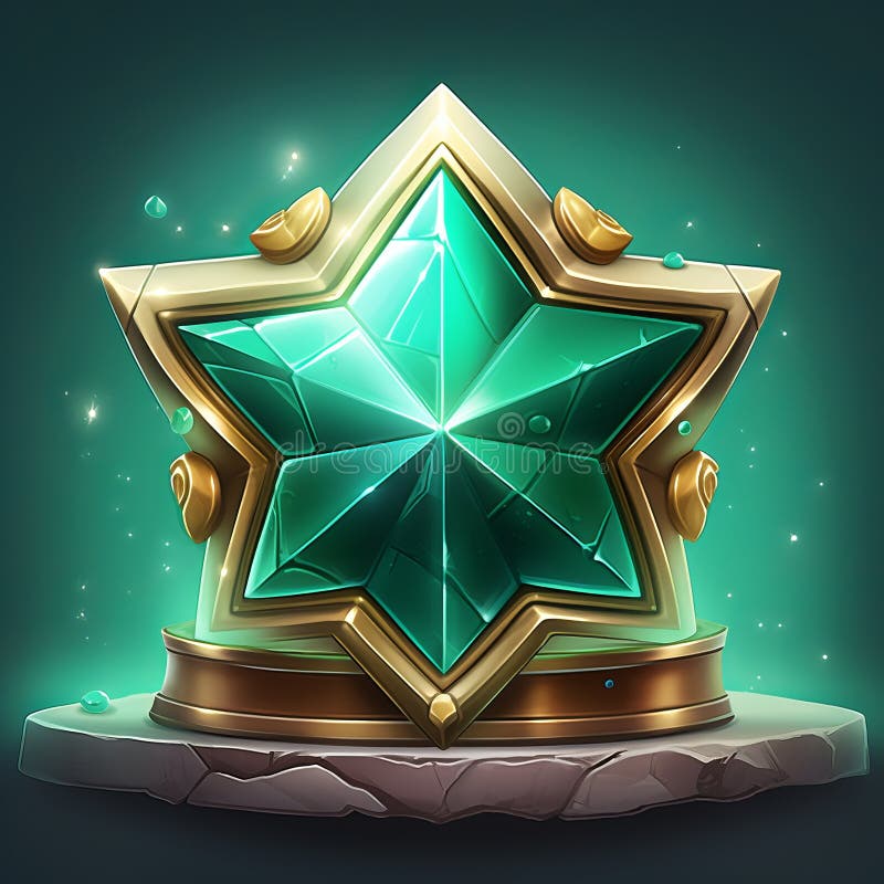 A Green Star on Top of a Stone Pedestal Stock Illustration ...