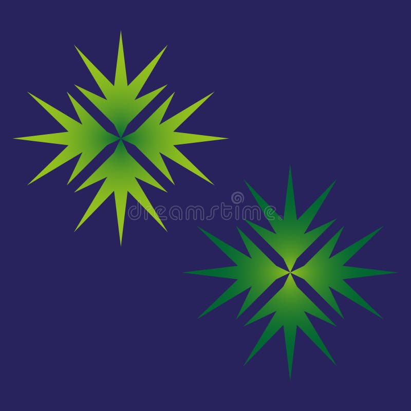 Green Starburst Form. Spiked Symmetrical Element. Neon Glow Vector ...