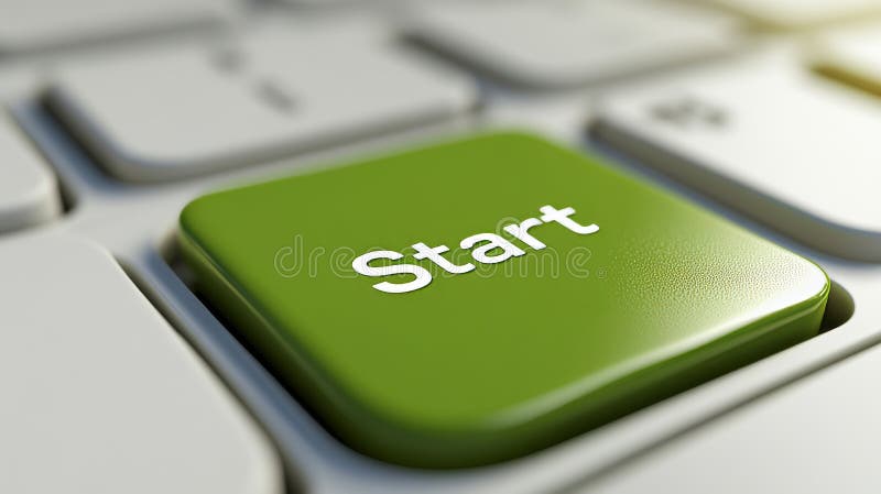 A Green Start Key on a Keyboard, Signifying Initiation and Proactive ...